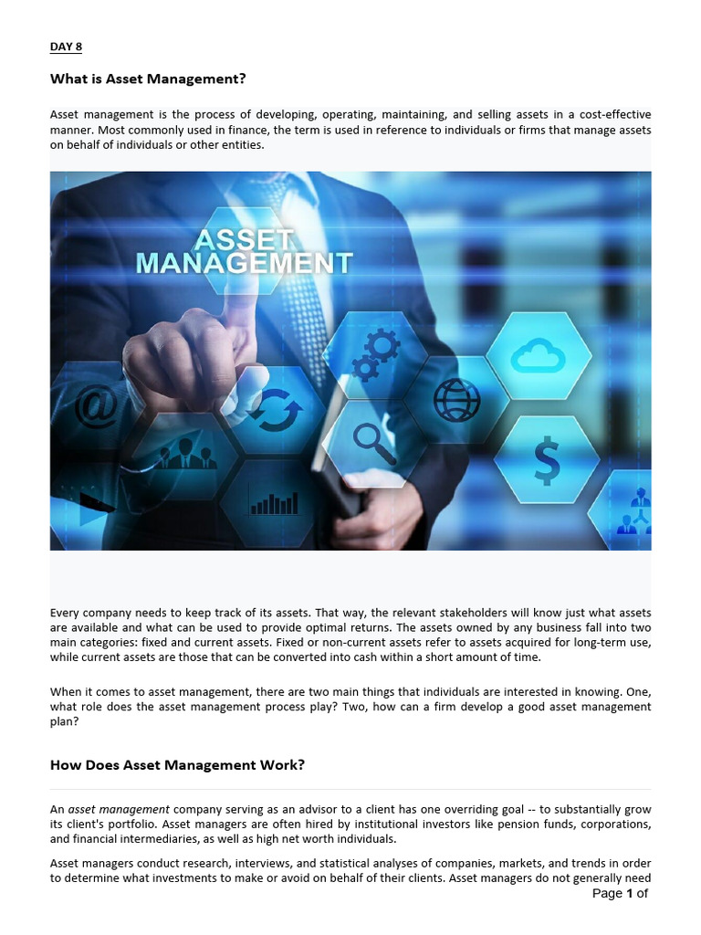 Financial Asset Management | PDF