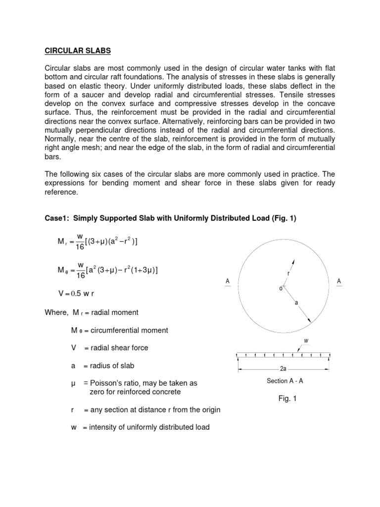 Circular Slabs | PDF | Stress (Mechanics) | Bending