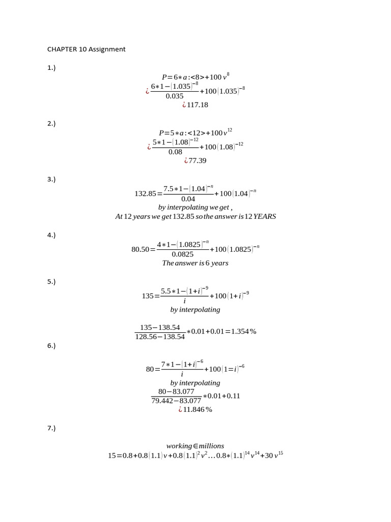 CHAPTER 10 Assignment | PDF