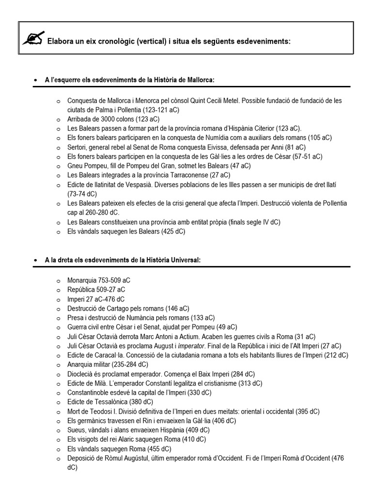 Activitat Eix Cronològic | PDF