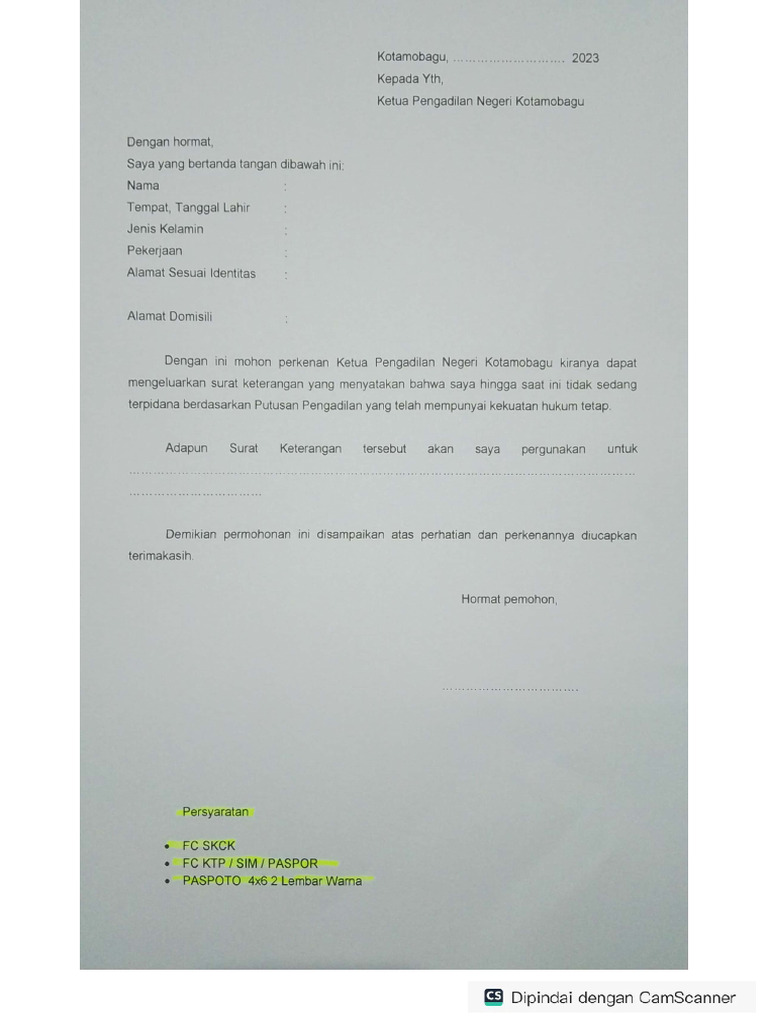 Contoh Suket PN | PDF