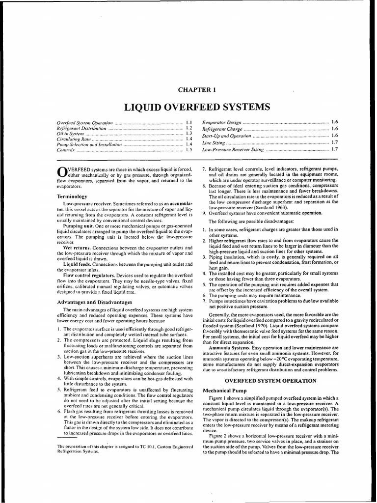 Chapter 1 Liquid Overfeed Systems. | PDF