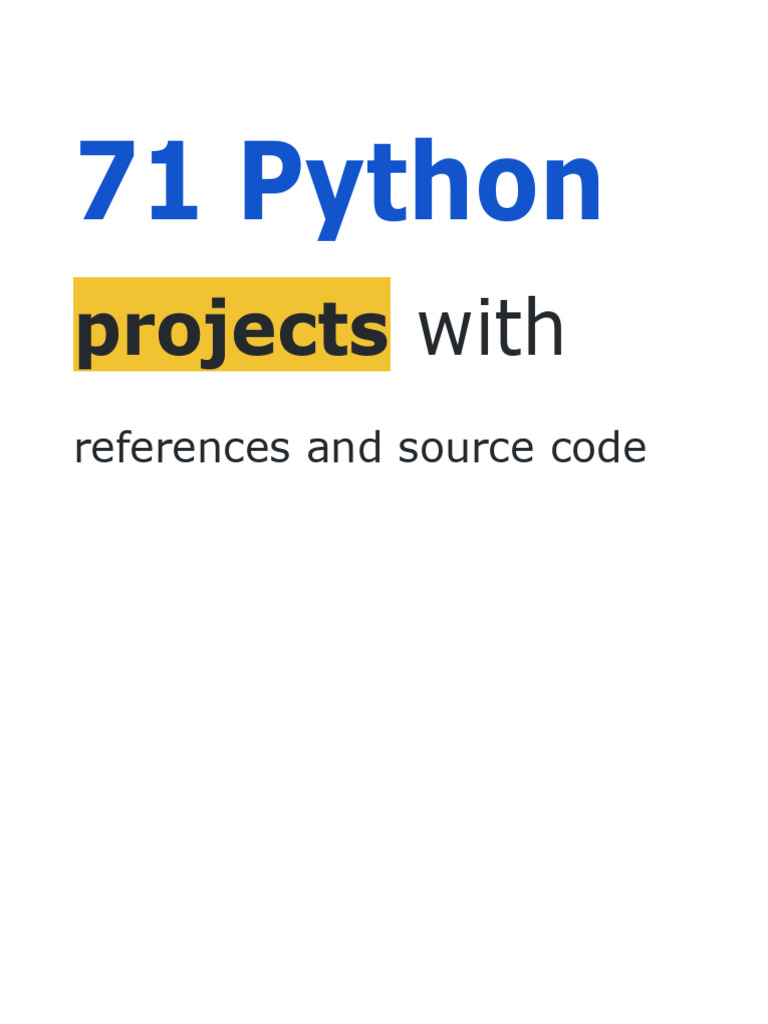 Python - Projects | PDF