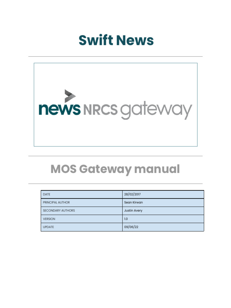 MOS Gateway User Manual | PDF