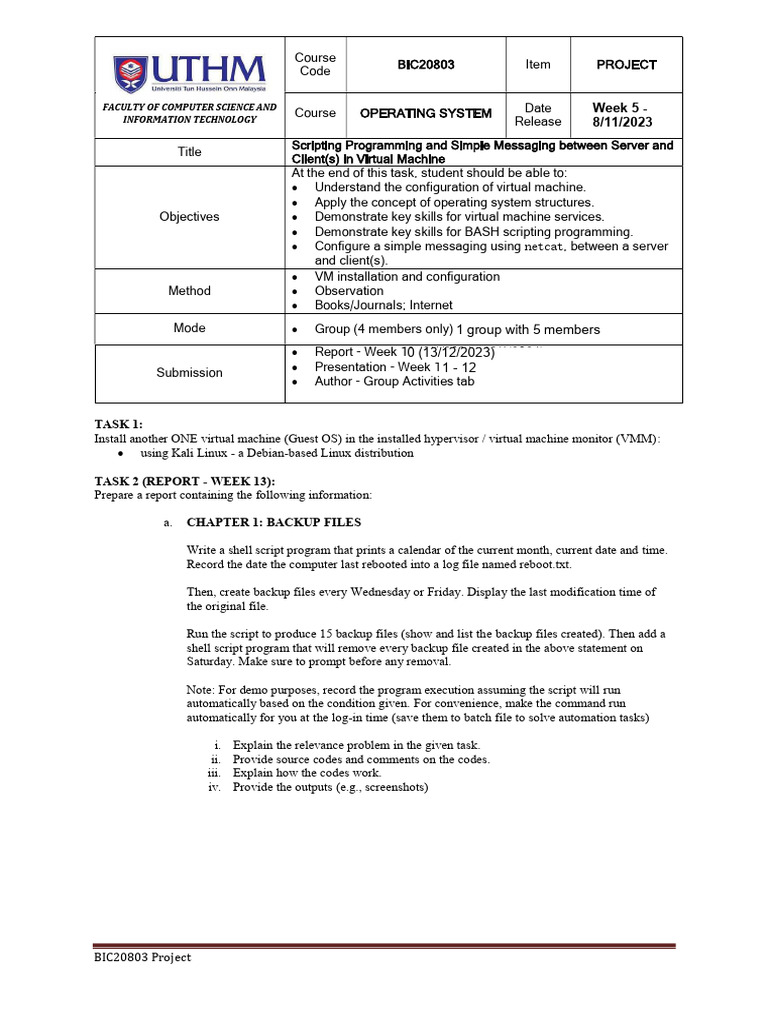 Project Scripting Vmclient Servermessaging - Instruction-2brubrik - Printed | PDF | Information ...