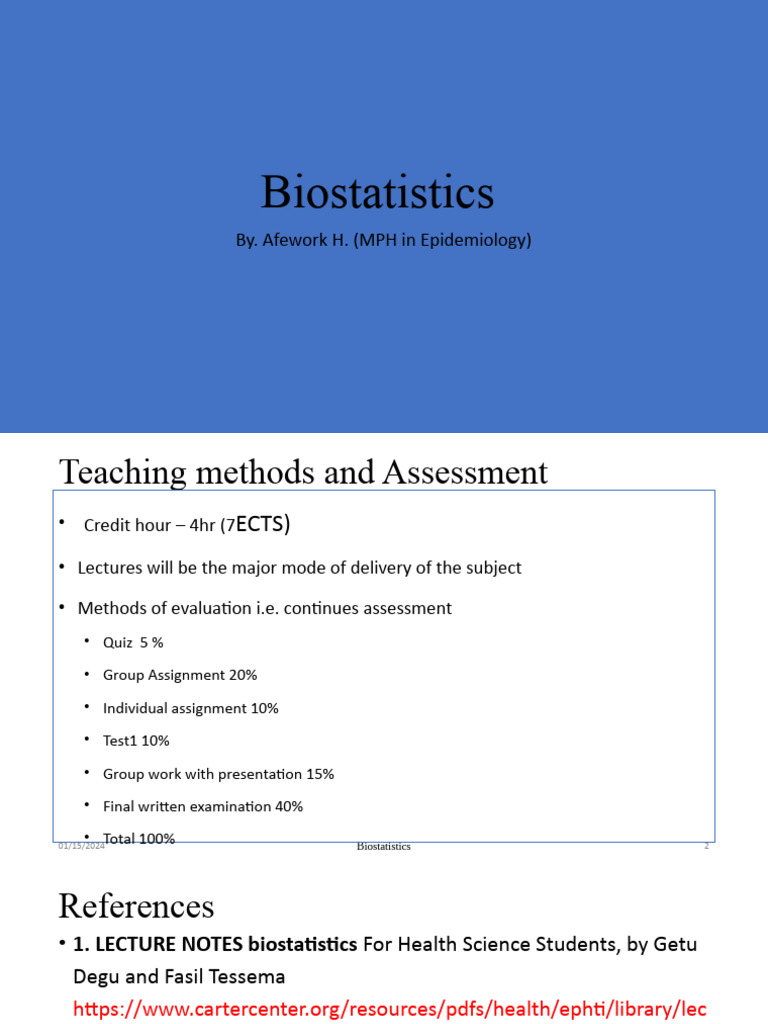 Biostatics c1-2 | PDF | Statistics | Level Of Measurement