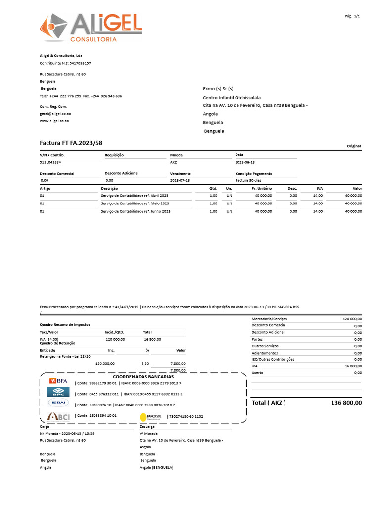 FT Abril, Maio e Junho Soc. Otch 2023 Orig | PDF | Imposto sobre Valor ...