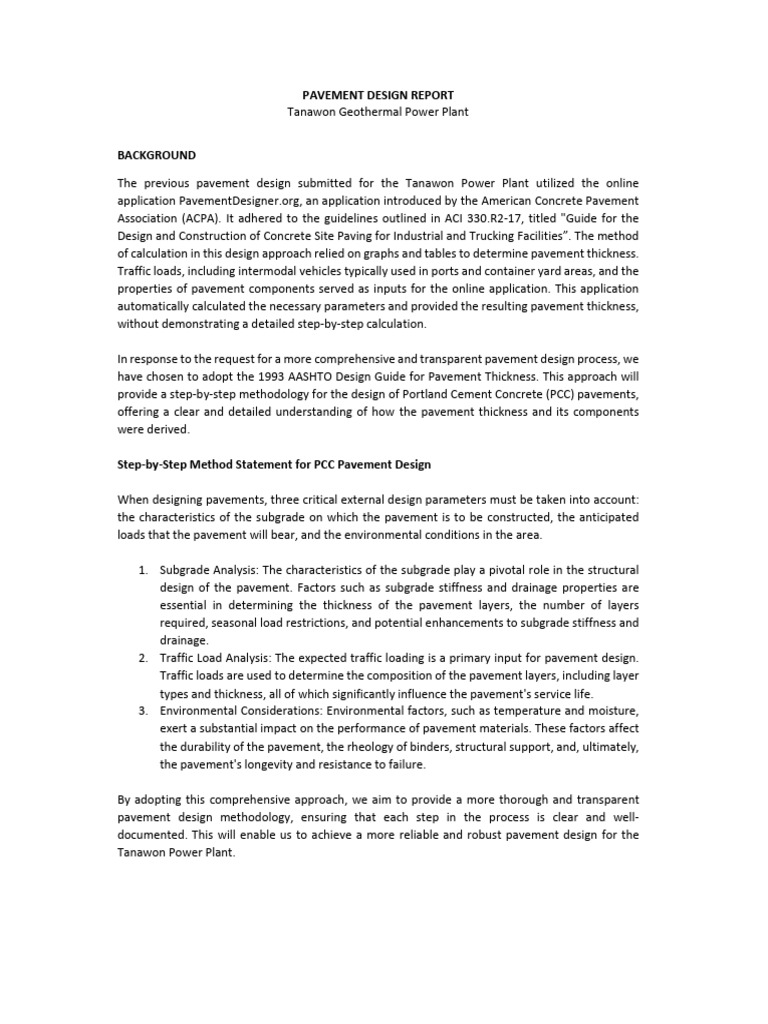 Method Statement Designing Pavements | PDF | Road Surface | Axle