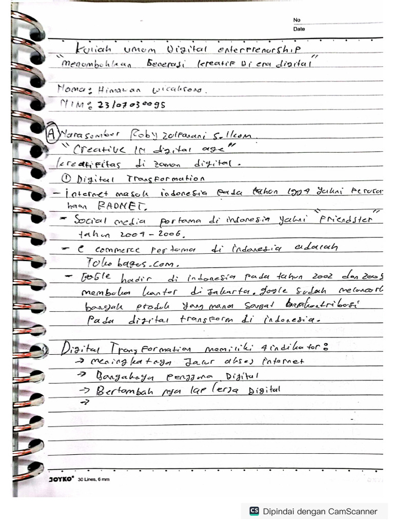 Resume Materi Kuliah Umum Digital Enterpreneur Ship Himawan Wicaksono Kelas C | PDF