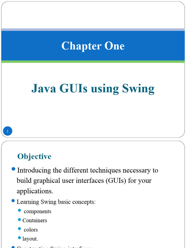 Chapter 1 Swing | PDF | System Software | Human–Computer Interaction