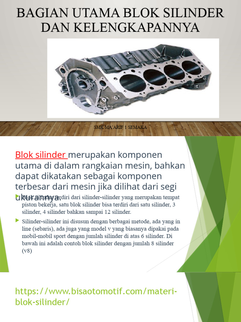 Bagian Utama Blok Silinder Dan Kelengkapannya | PDF