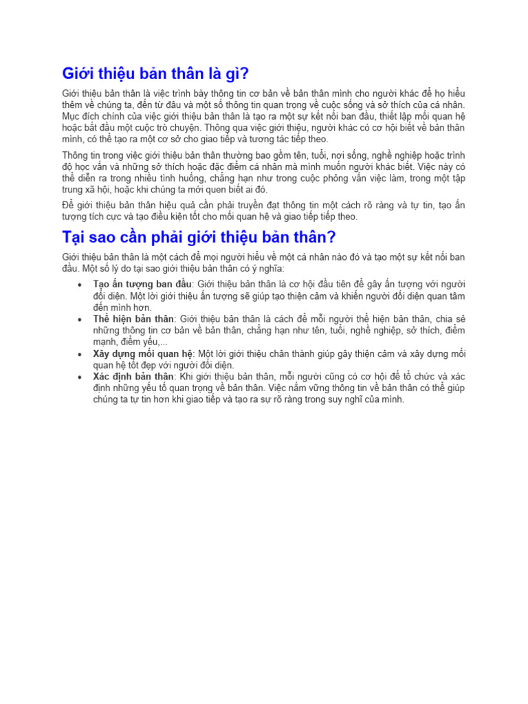 Gioi Thieu Ban Than | PDF