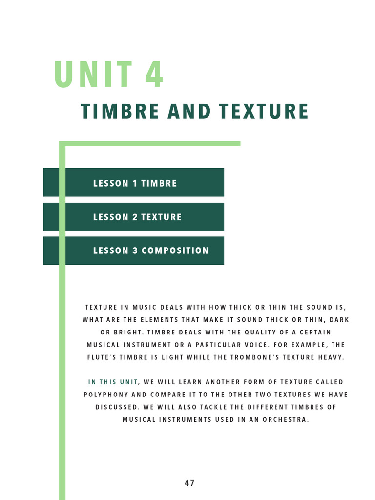 G5-G6 Timbre and Texture | PDF