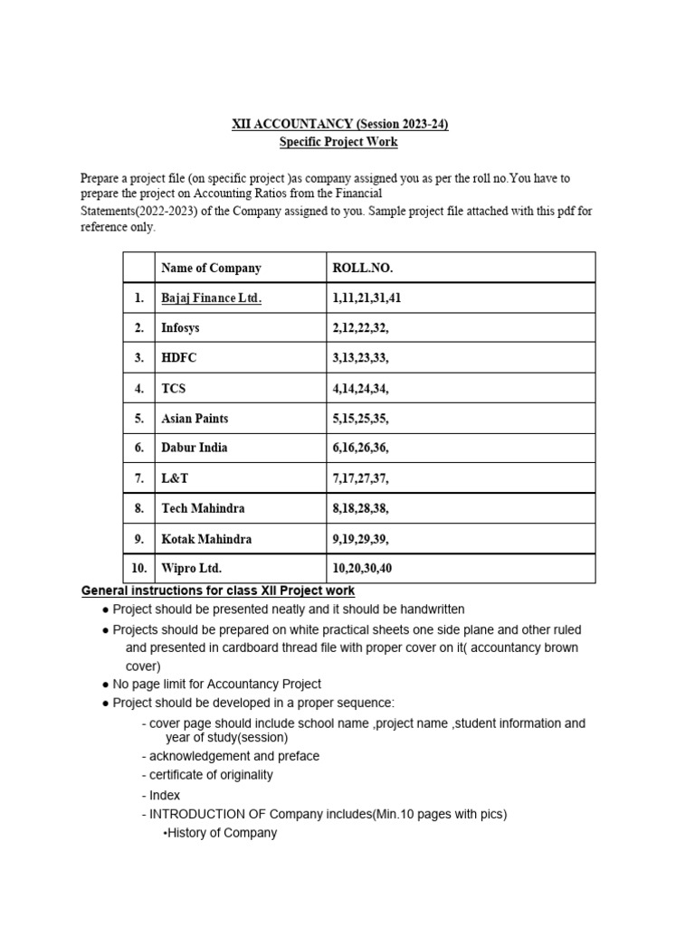 specific project | PDF | Business | Financial Services