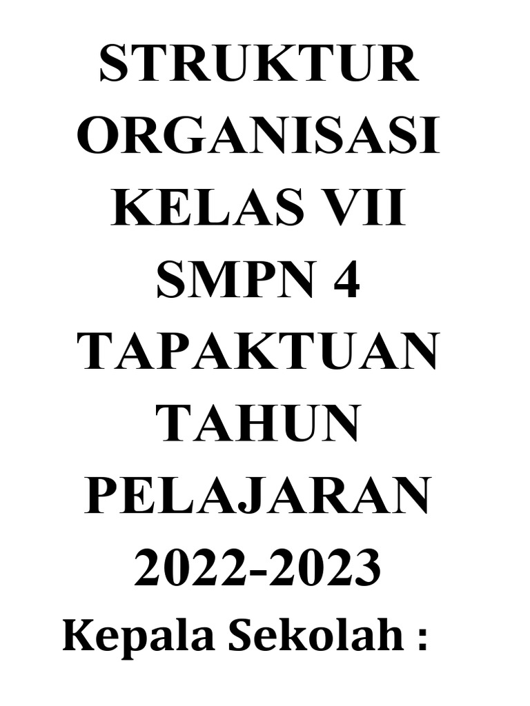 Struktur Organisasi Kelas Vii | PDF Struktur Organisasi Kelas Vii | PDF