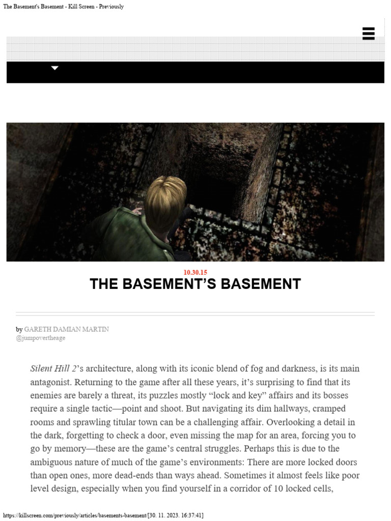 The Basements Basement - Kill Screen - Previously | PDF | Id | Psychology