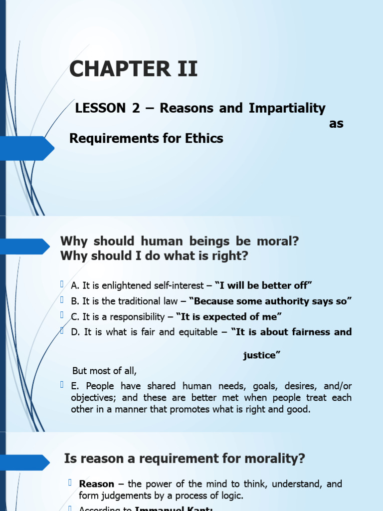 Lesson2 (Reasons and Impartiality As Requirements For Ethics) | PDF | Science & Mathematics