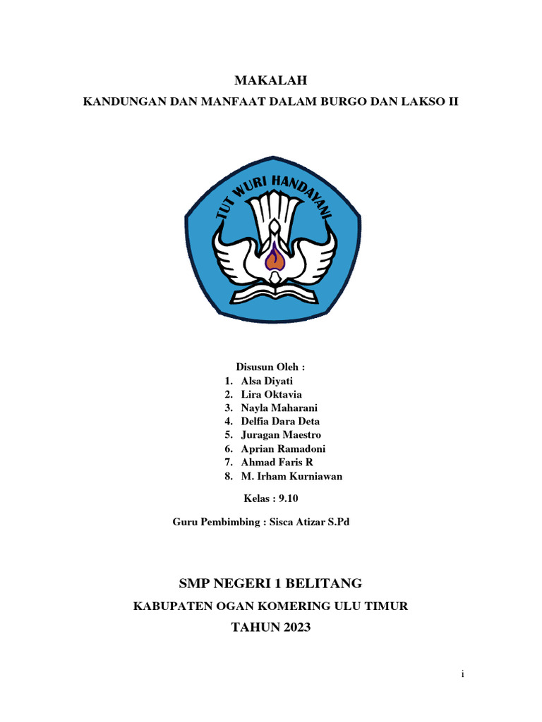 MAKALAH Kandungan Dan Manfaat Dalam BURGO Dan LAKSO II | PDF