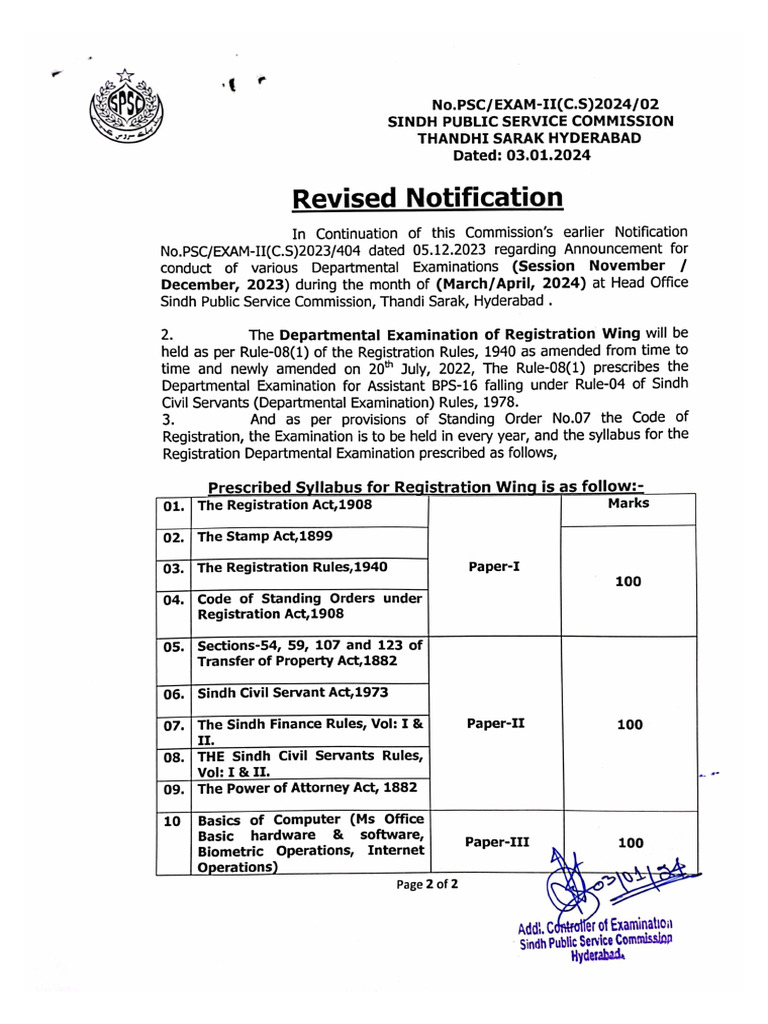 Revised Notification Dept Registration Wing | PDF