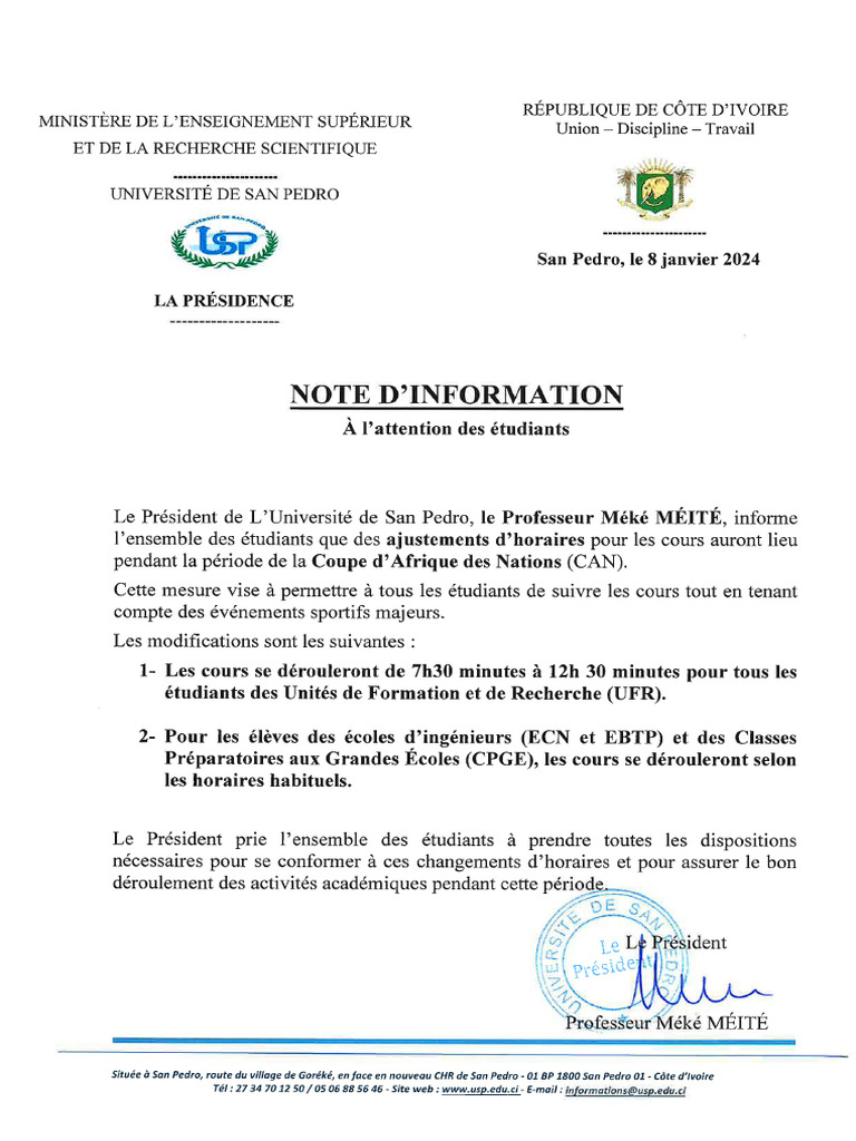 Note D Info Etudiants | PDF