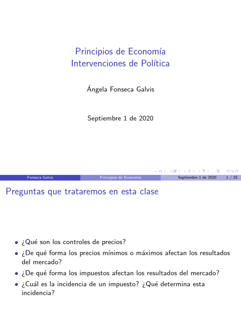 Principios de Econom Ia Intervenciones de Pol Itica: Angela Fonseca ...