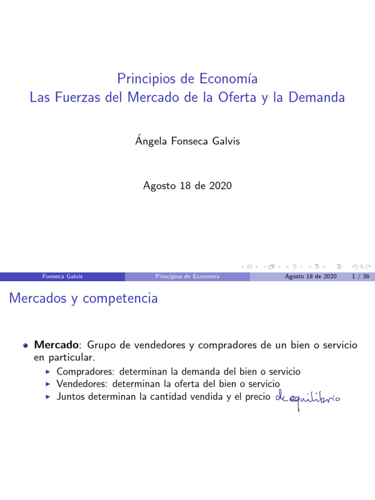 Principios de Econom Ia Las Fuerzas Del Mercado de La Oferta y La Demanda | PDF | Oferta ...