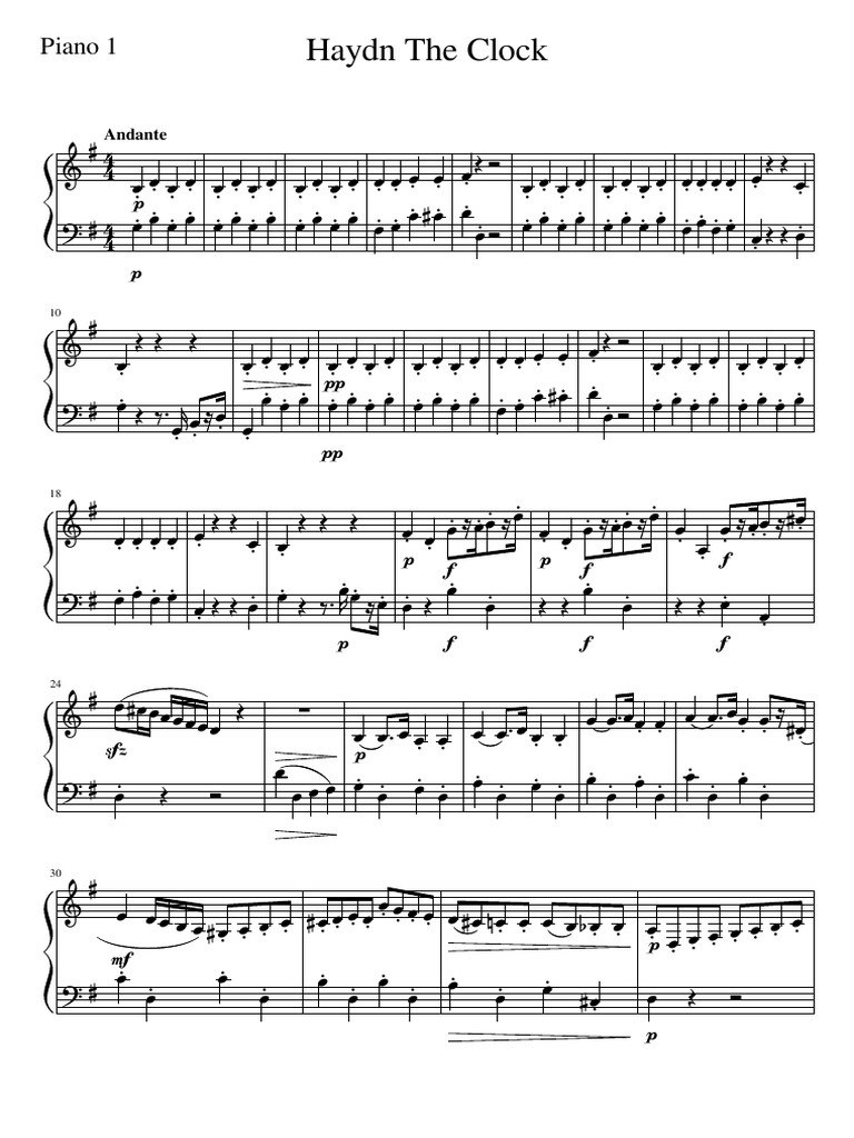 Haydn The Clock-Piano_1 | PDF