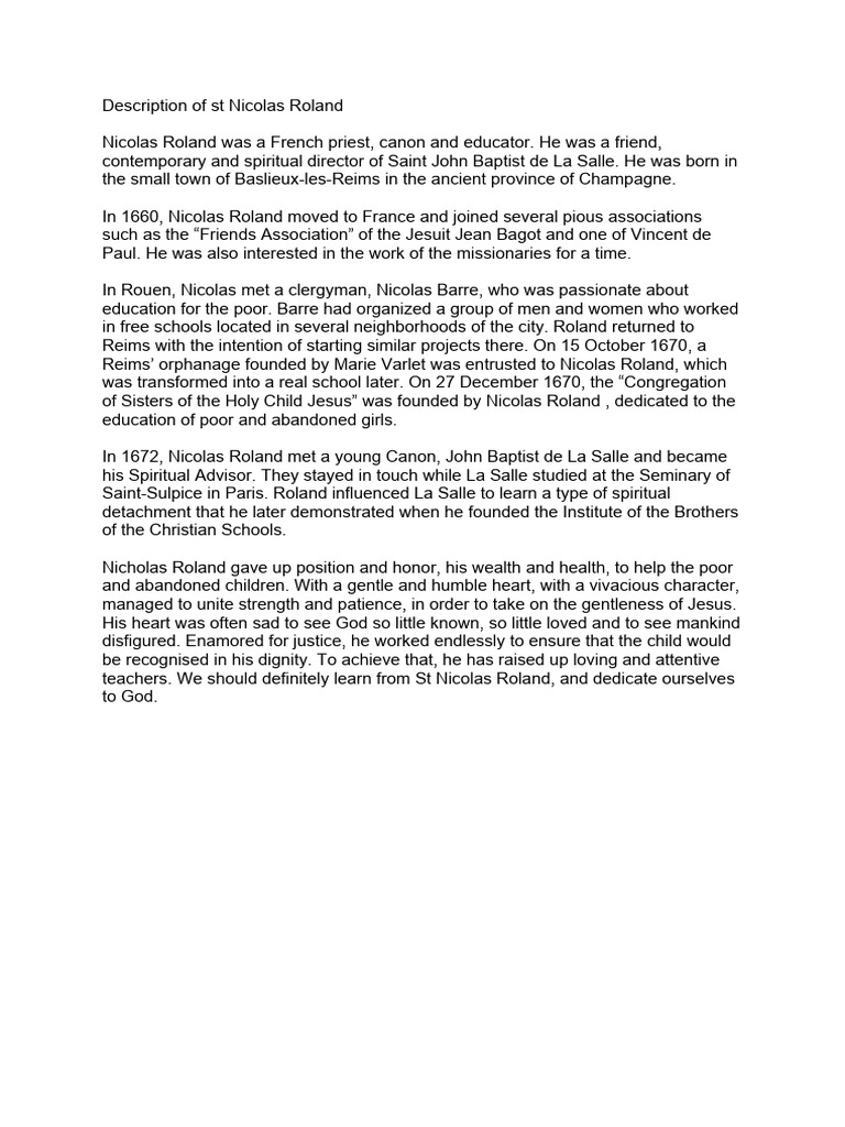 1C Writing (Description of ST Nicolas Roland) | PDF