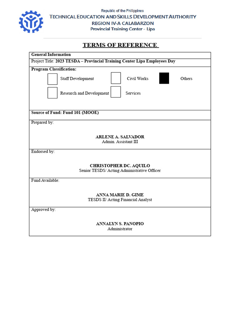 TESDA PRAISE Program Overview 2023 | PDF | Business | Finance & Money ...