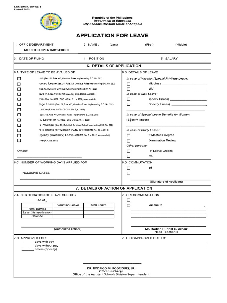 FORM-6_2023 | PDF | Parental Leave | Childbirth