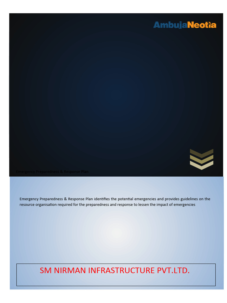 Emergency Preparedness & Response Plan - Generic - Ambuja To Contractors | PDF | Emergency ...