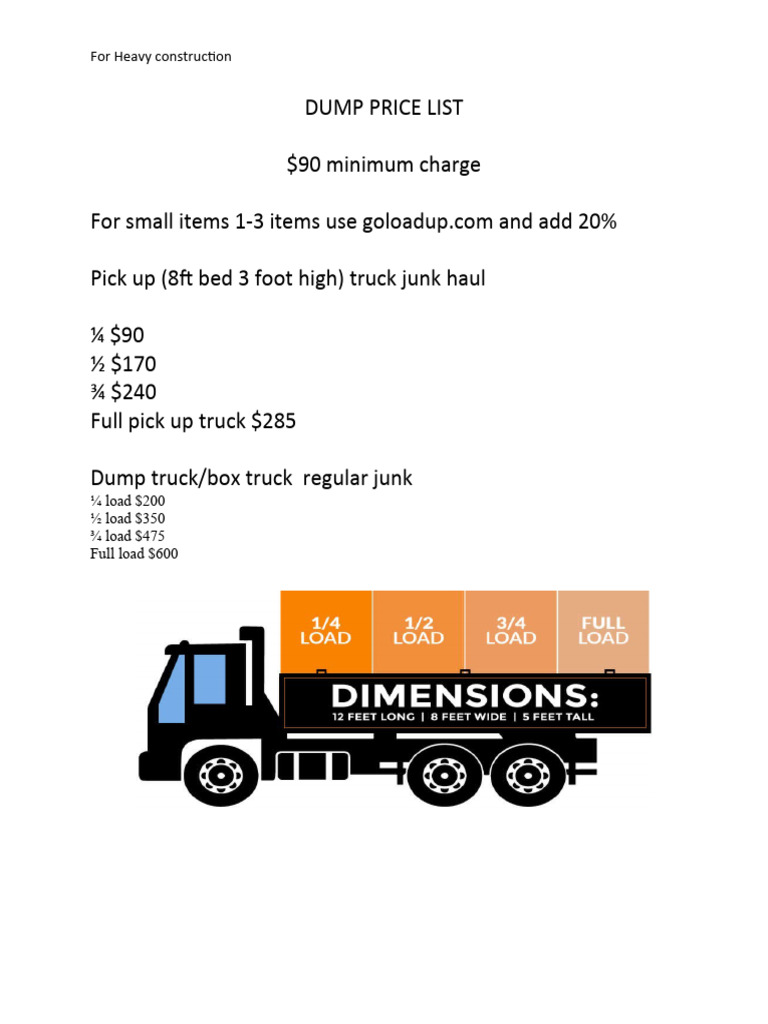 Dump Price List | PDF