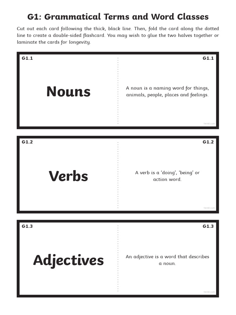 G1 - Grammatical Terms and Word Classes | PDF | Language Arts & Discipline