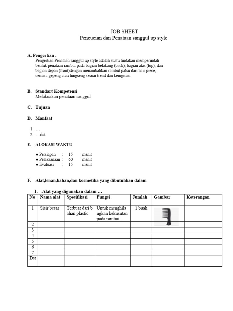 Sample File Jobsheet | PDF