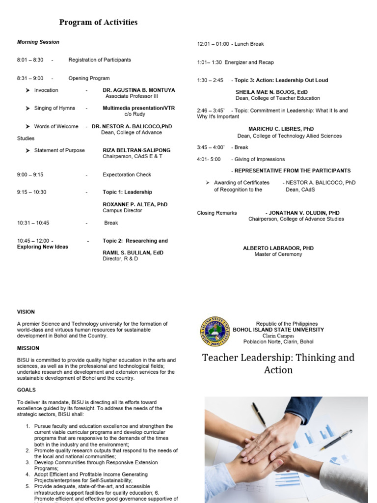 Leadership Integrated in Action Seminar-Workshop Program | PDF | Economies