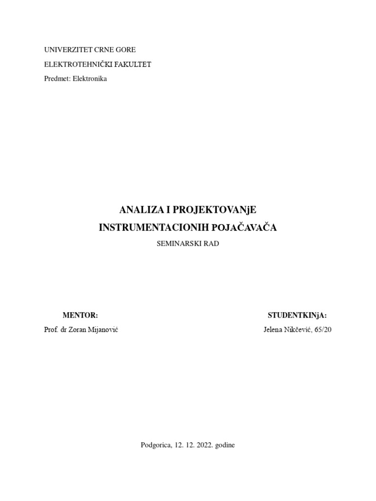 Insturmentacioni Pojacavac | PDF