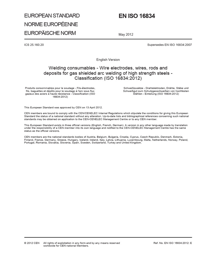 Iso 16834 | Download Free PDF | Welding | Construction