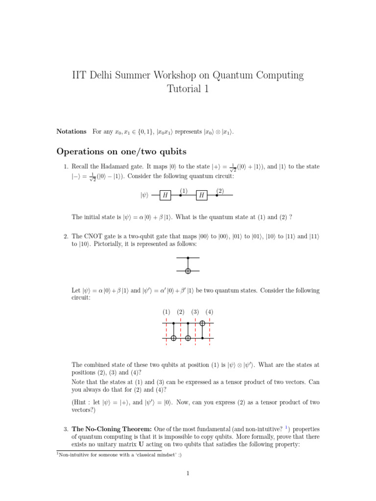 QC Workshop Tutorial1 | PDF | Computer Science | Scientific Theories