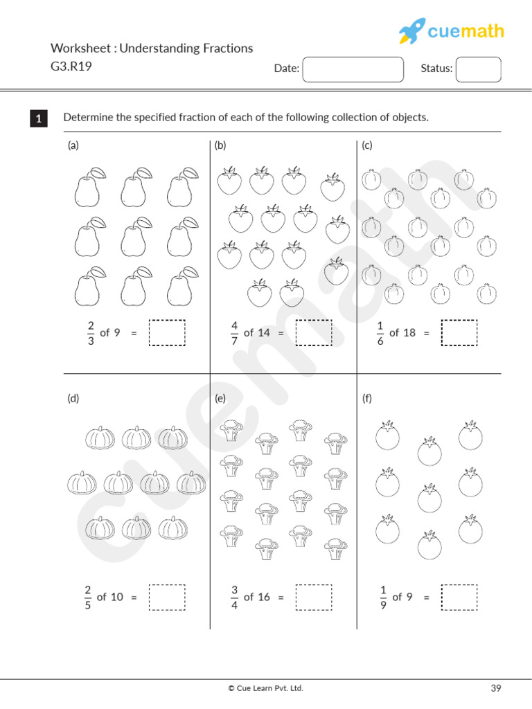Grade 3 Fraction Worksheets | PDF