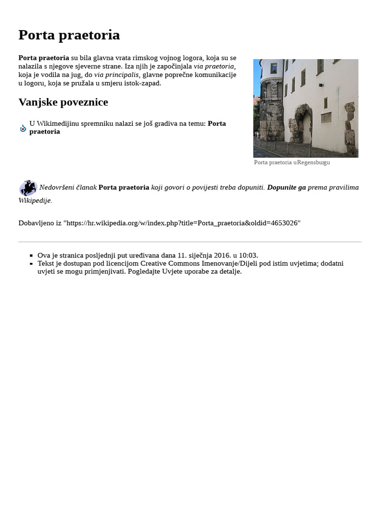 Porta Praetoria | PDF