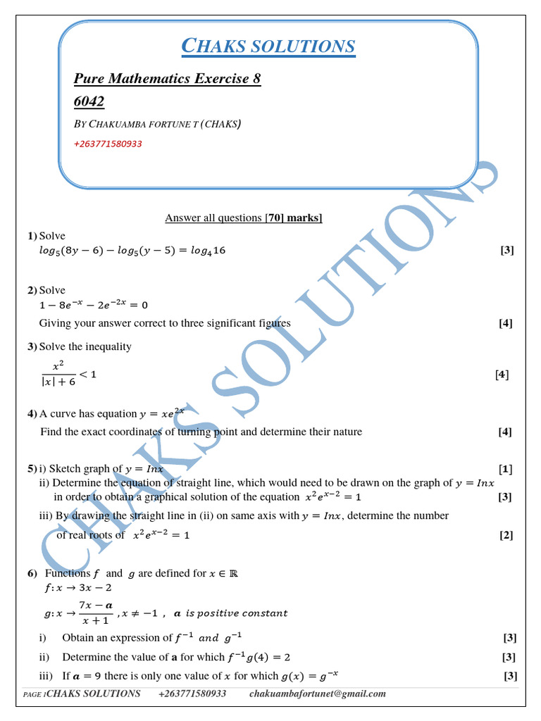 Pure Mathematics Problem Set Solutions | PDF | Sphere | Geometry