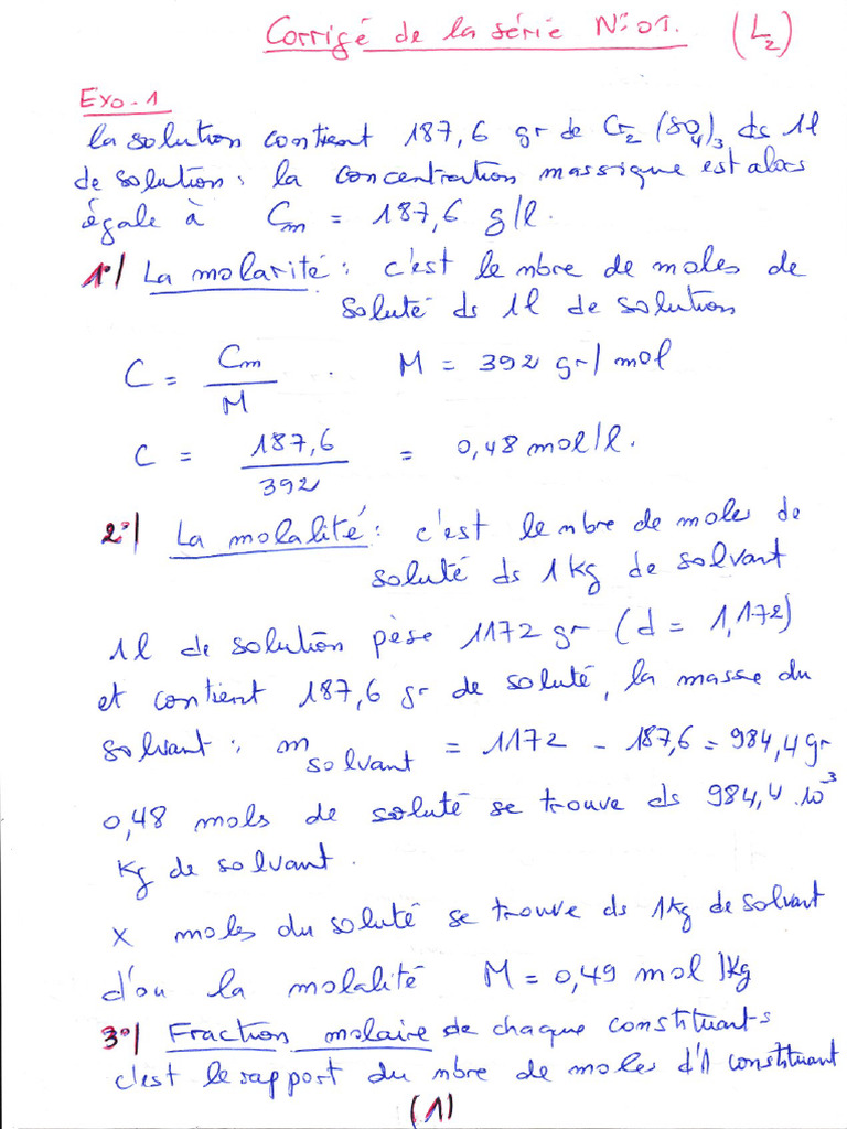 Solution-TD1 Chimie Analytique | PDF