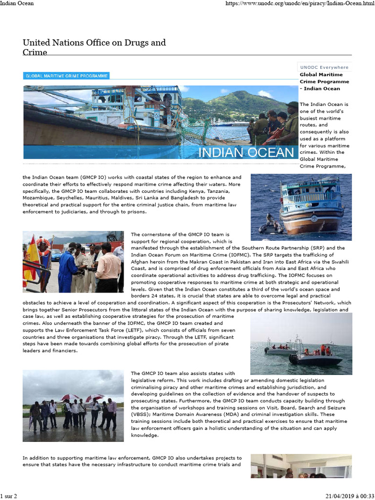 2019 - UNODC - Global Maritime Crime Programme Indian Ocean | PDF ...
