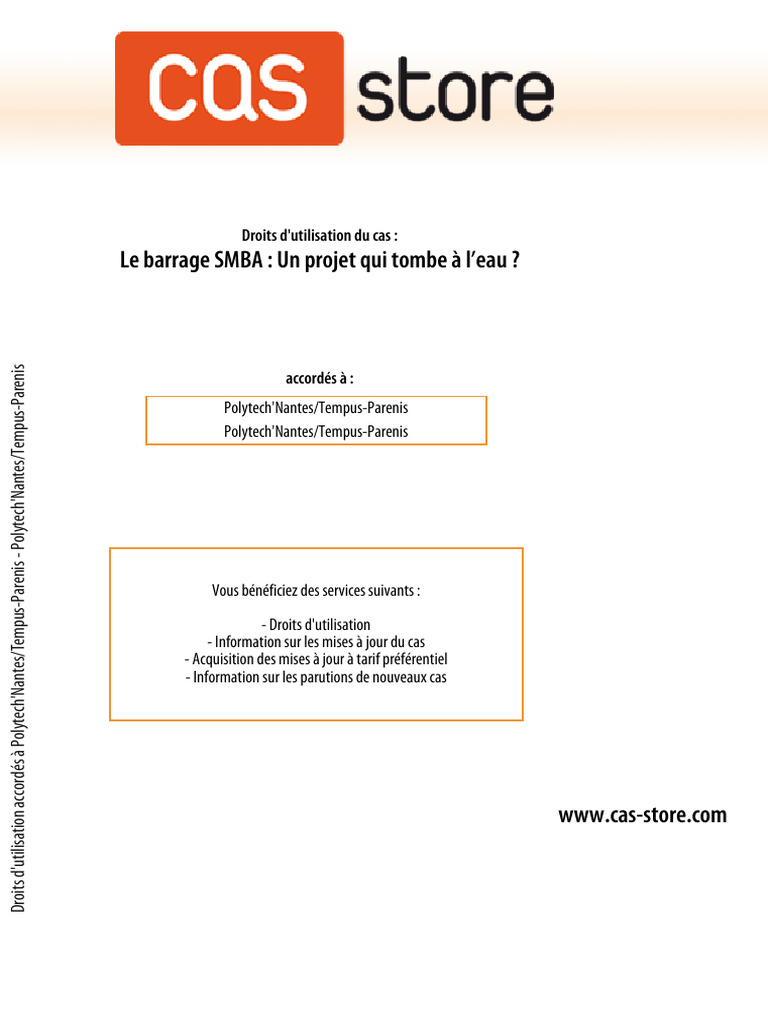 Surélévation du barrage SMBA : enjeux clés | PDF | Barrage | Sciences ...
