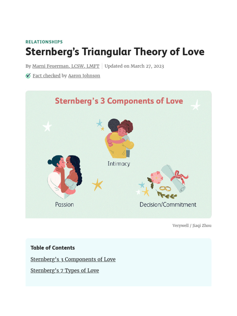 Sternberg's Triangular Theory of Love | PDF | Love | Romance (Love)
