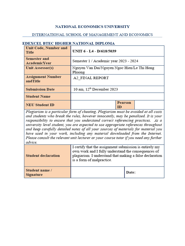 Template of Assignment 2 | PDF | Survey Methodology | Statistics