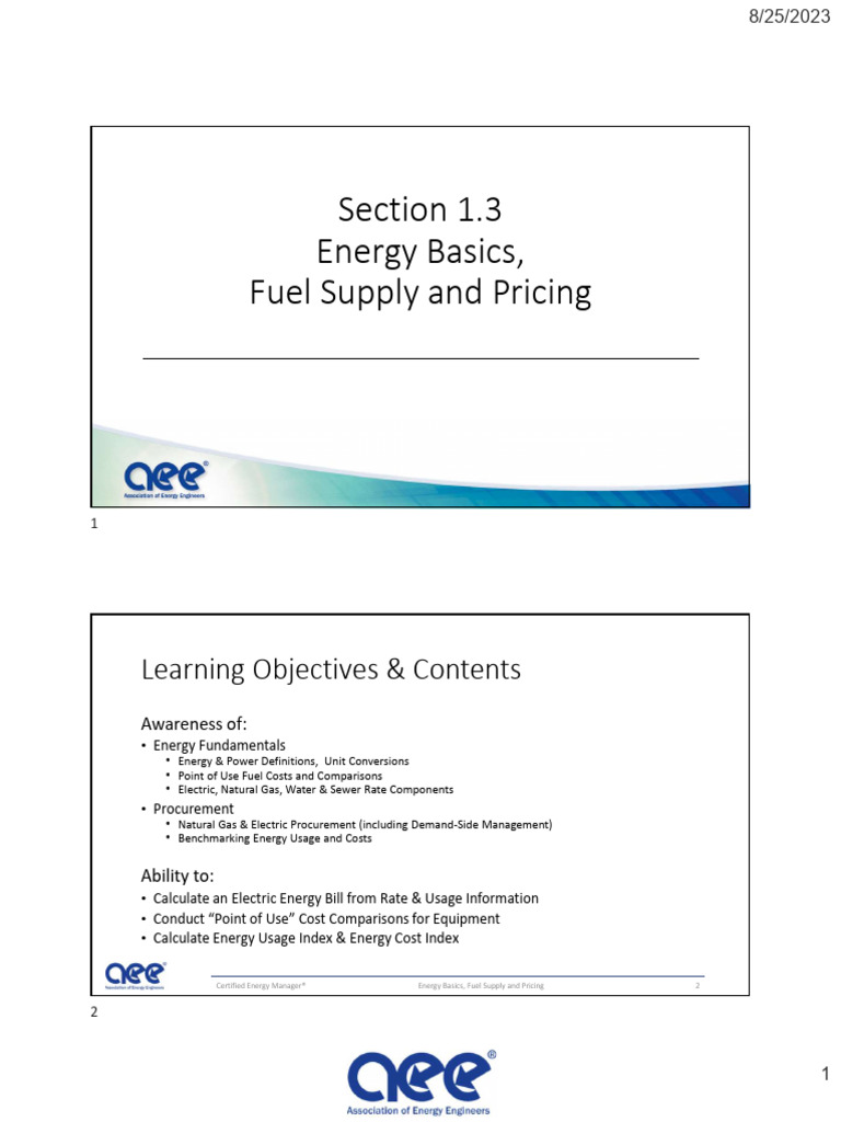 1.3_ Energy Basics, Fuel Supply and Pricing | PDF | Liquefied Natural Gas | Liquefied Petroleum Gas
