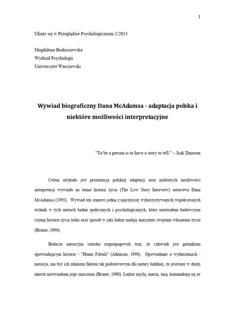 MC Adams Adaptacja Artyku | PDF