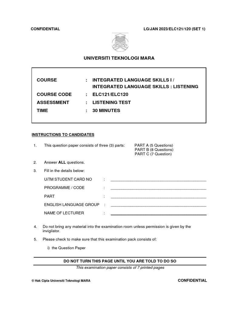 Elc121 - LT Set 1 | PDF