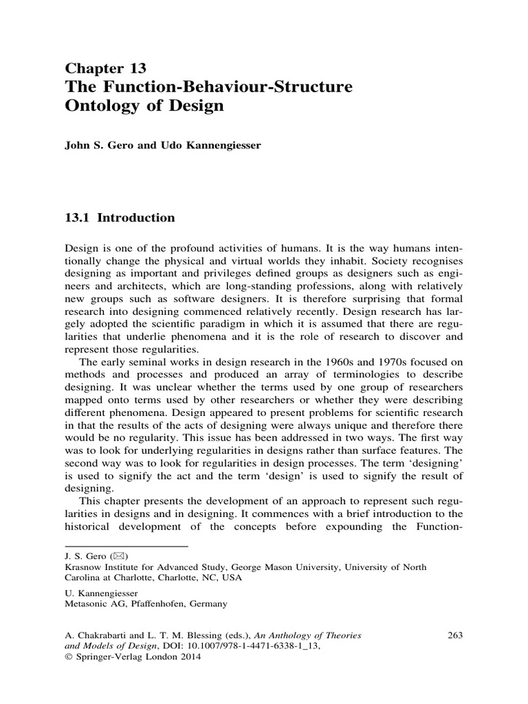 The Function Behaviour Structure Ontology Of Design Pdf